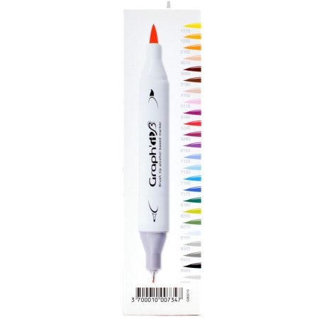 Set carioci Graphit brush marker 24 - Essential - Colorit