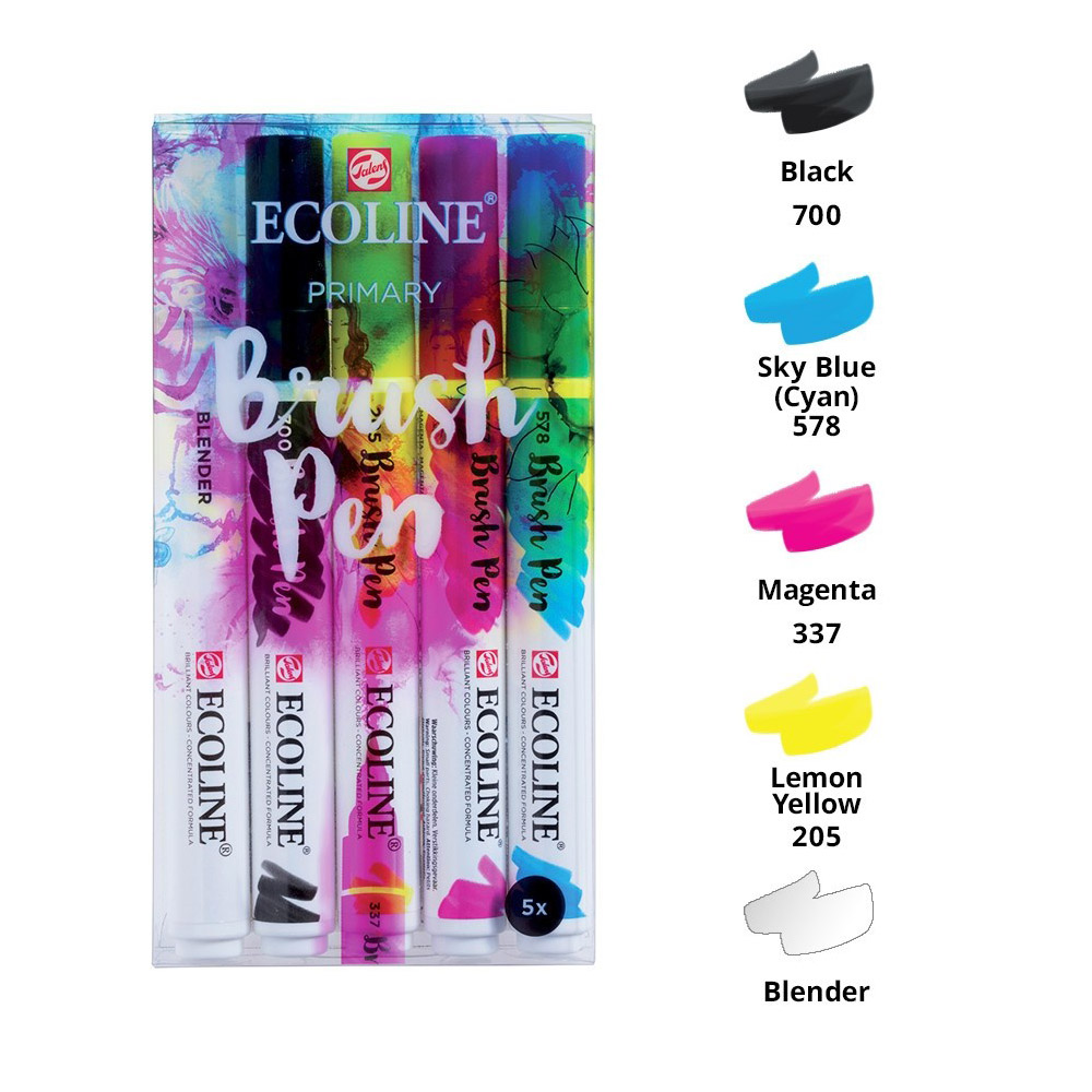 Seturi carioci Ecoline Brushpen x 5 Primary - Colorit