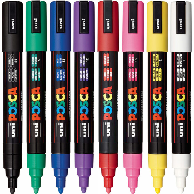 Set carioci Posca PC-5M - 8 Culori - Colorit