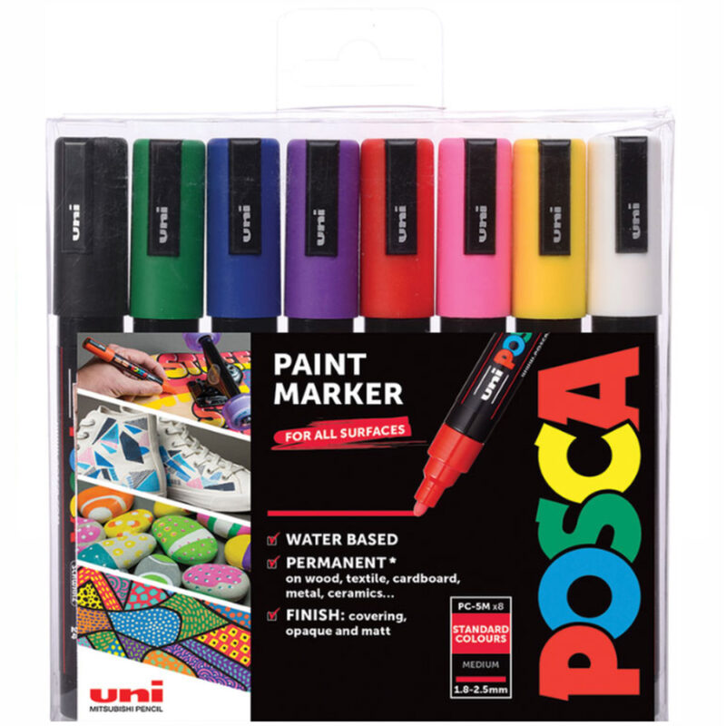 Set carioci Posca PC-5M - 8 Culori - Colorit