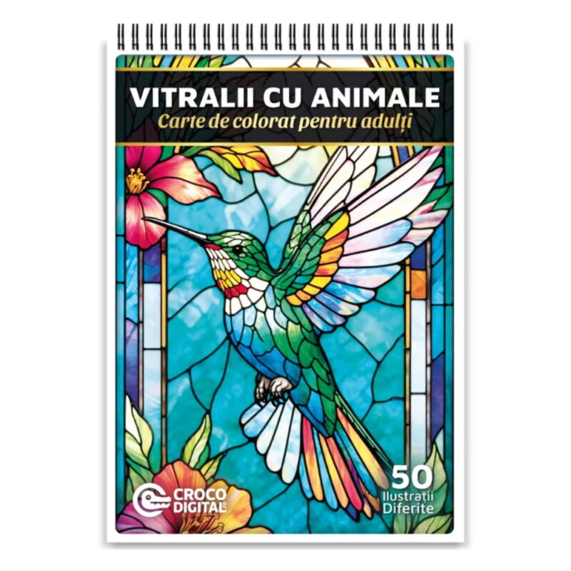 Carte de colorat - Vitralii cu Animale - Colorit