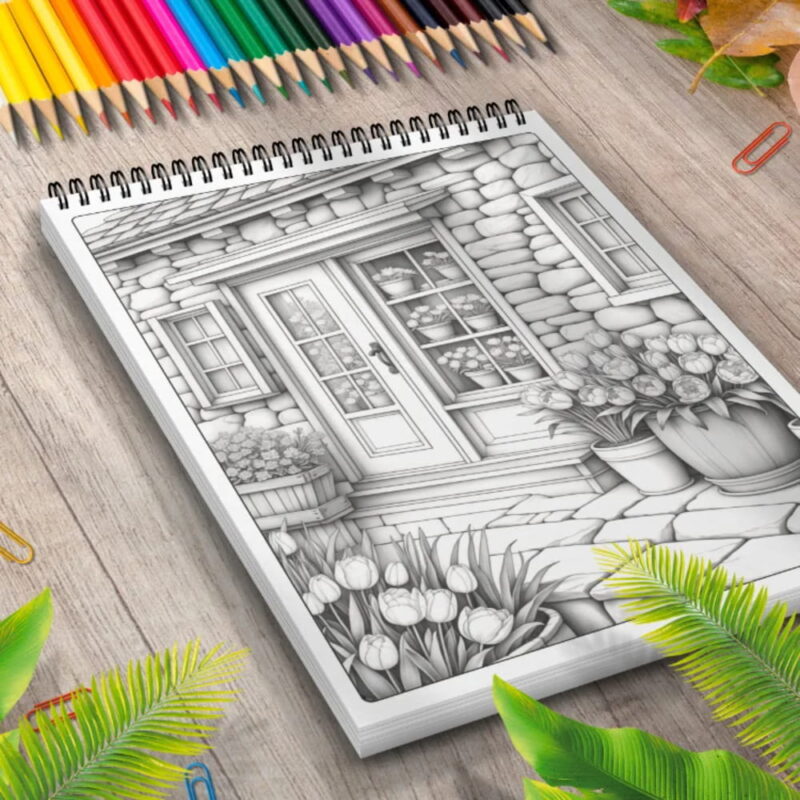 Carte de colorat - Gradina cu Flori - Colorit