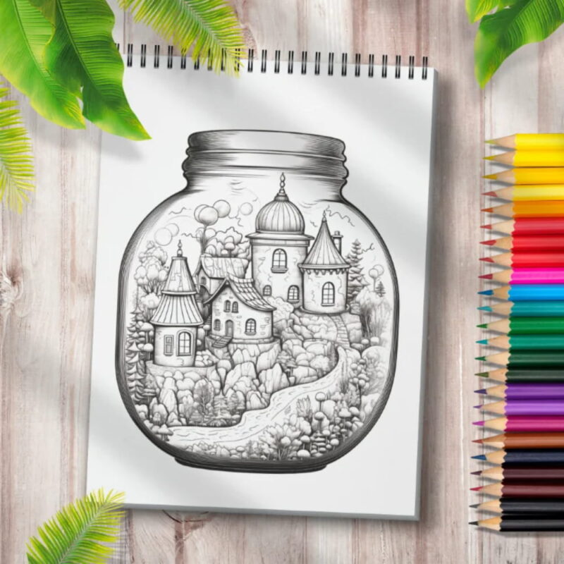 Carte de colorat - Lumea din borcan - Colorit