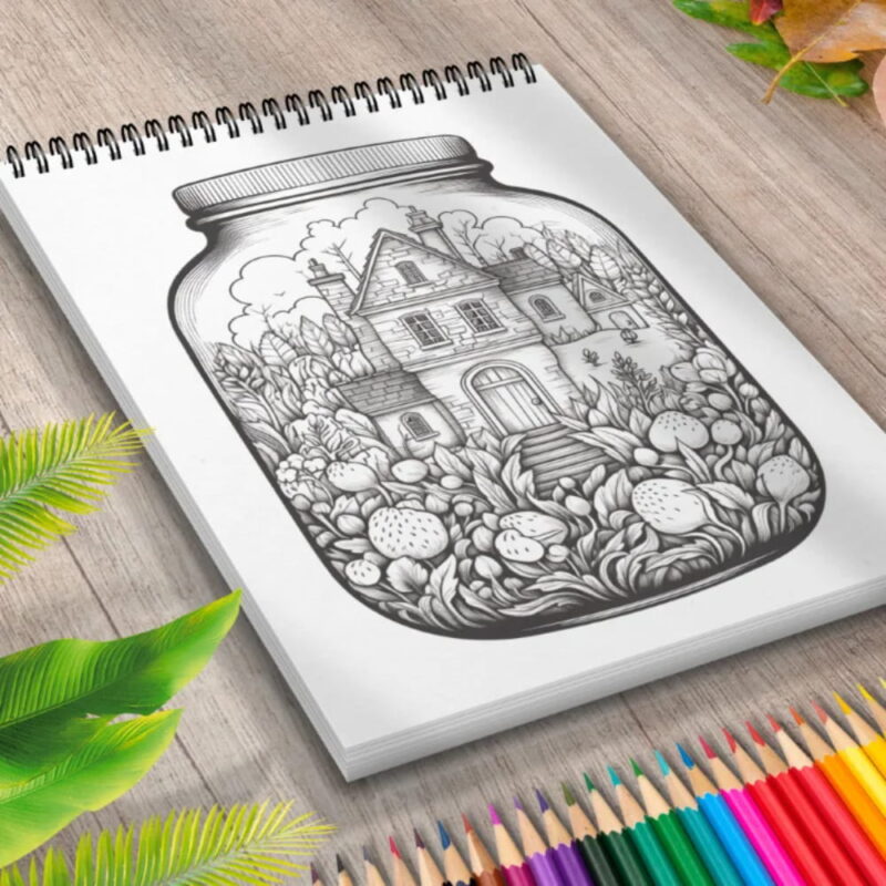 Carte de colorat - Lumea din borcan - Colorit